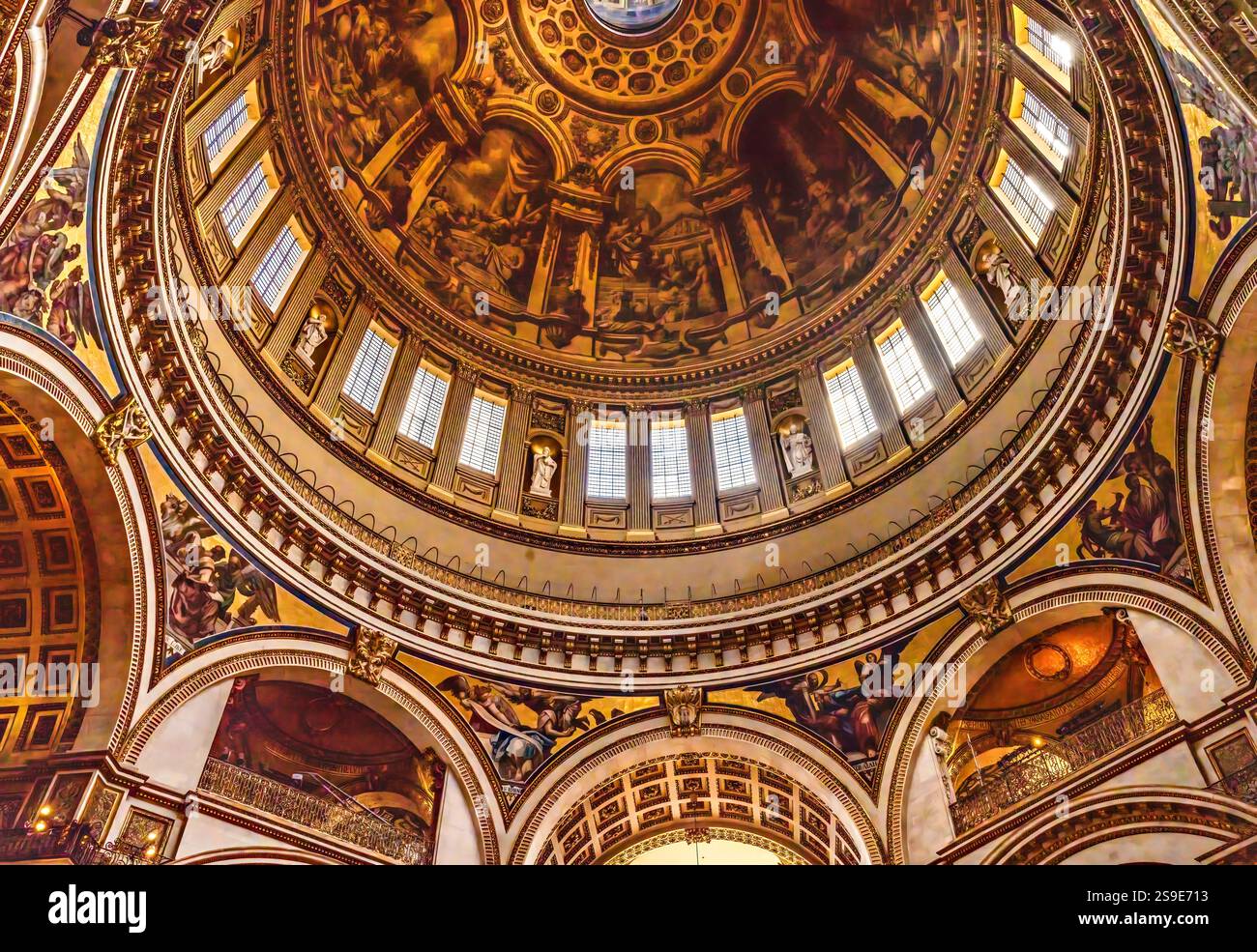 Colorful Basilica St Paul Anglican Cathedral Dome City of London ...