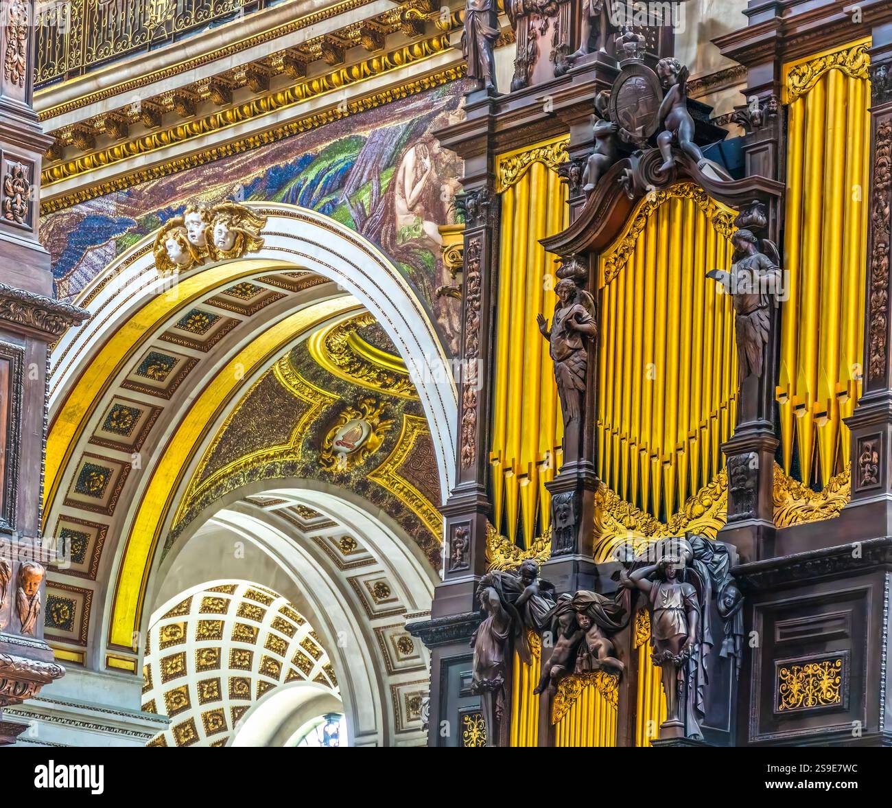 Colorful Organ Musical Instrument Basilica St Paul Anglican Cathedral ...