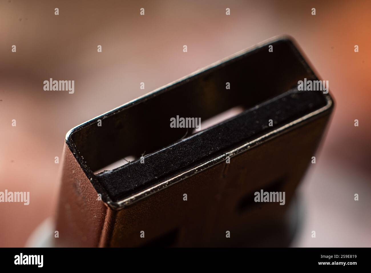 Detailed close-up view of a USB connector showcasing texture and design ...