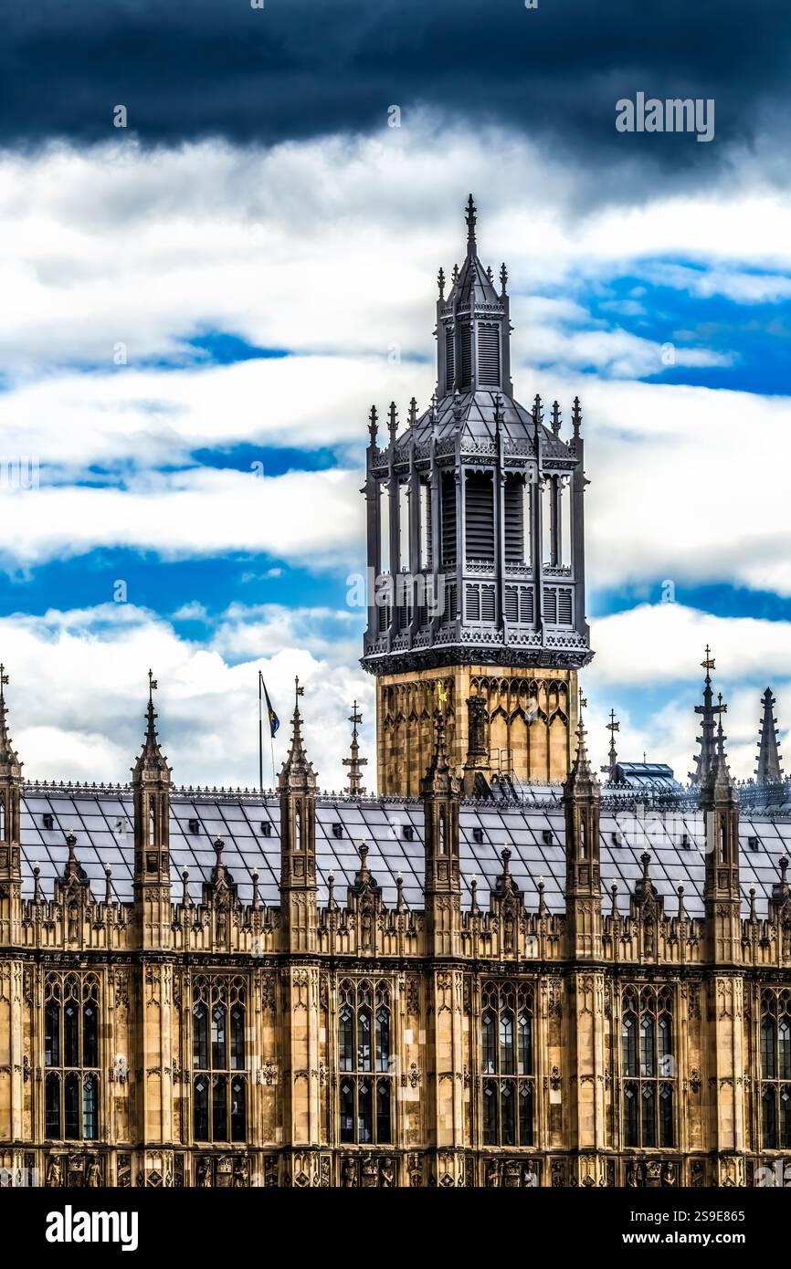 Tower Houses of Parliament Westminster London England. Built in the ...