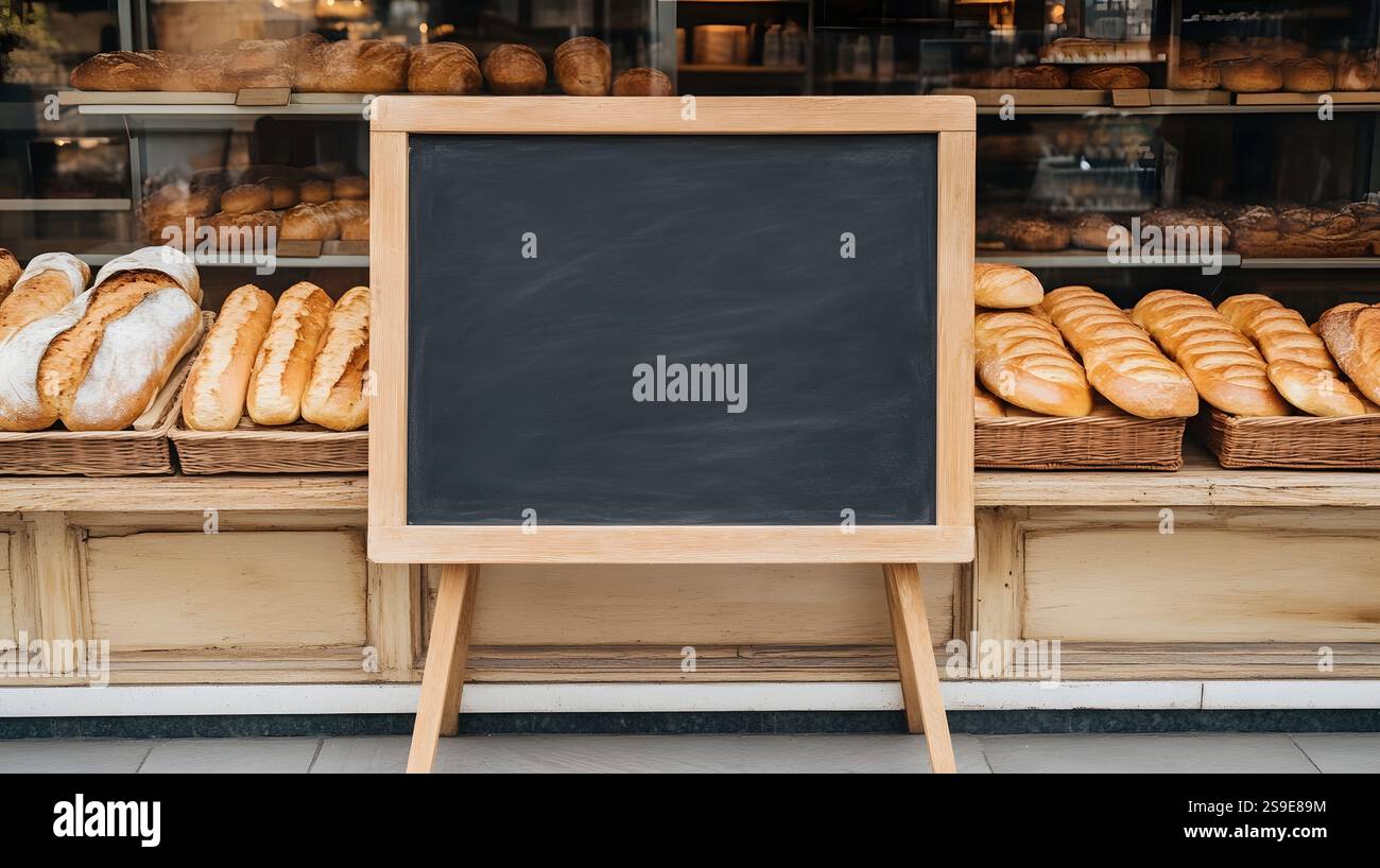 Charming and inviting bakery storefront with a freestanding chalkboard ...