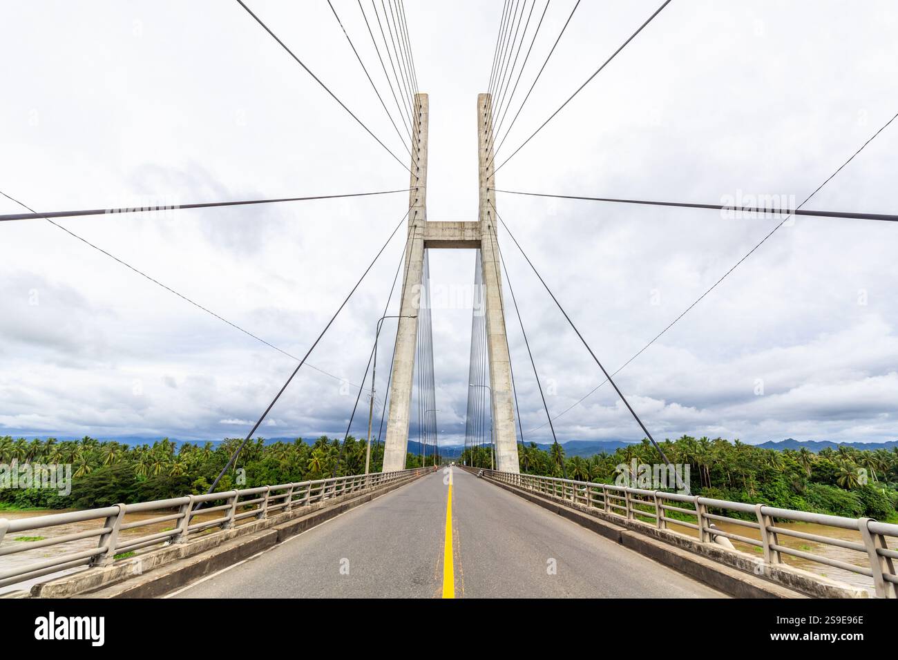 The Diosdado Macapagal Bridge spanning the length of the Agusan River ...