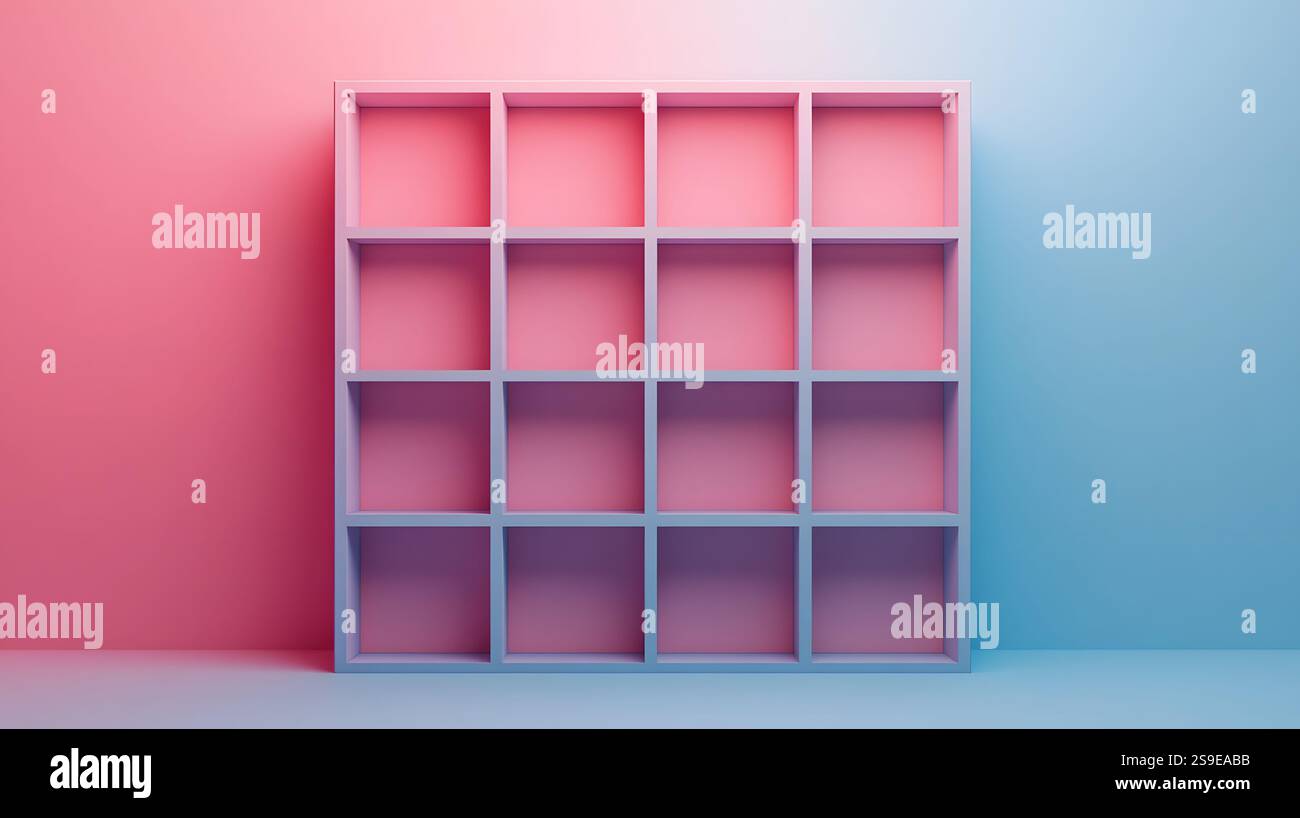 Sleek Cubic Grid Layout - Minimal Color 3D of Professional Design with ...