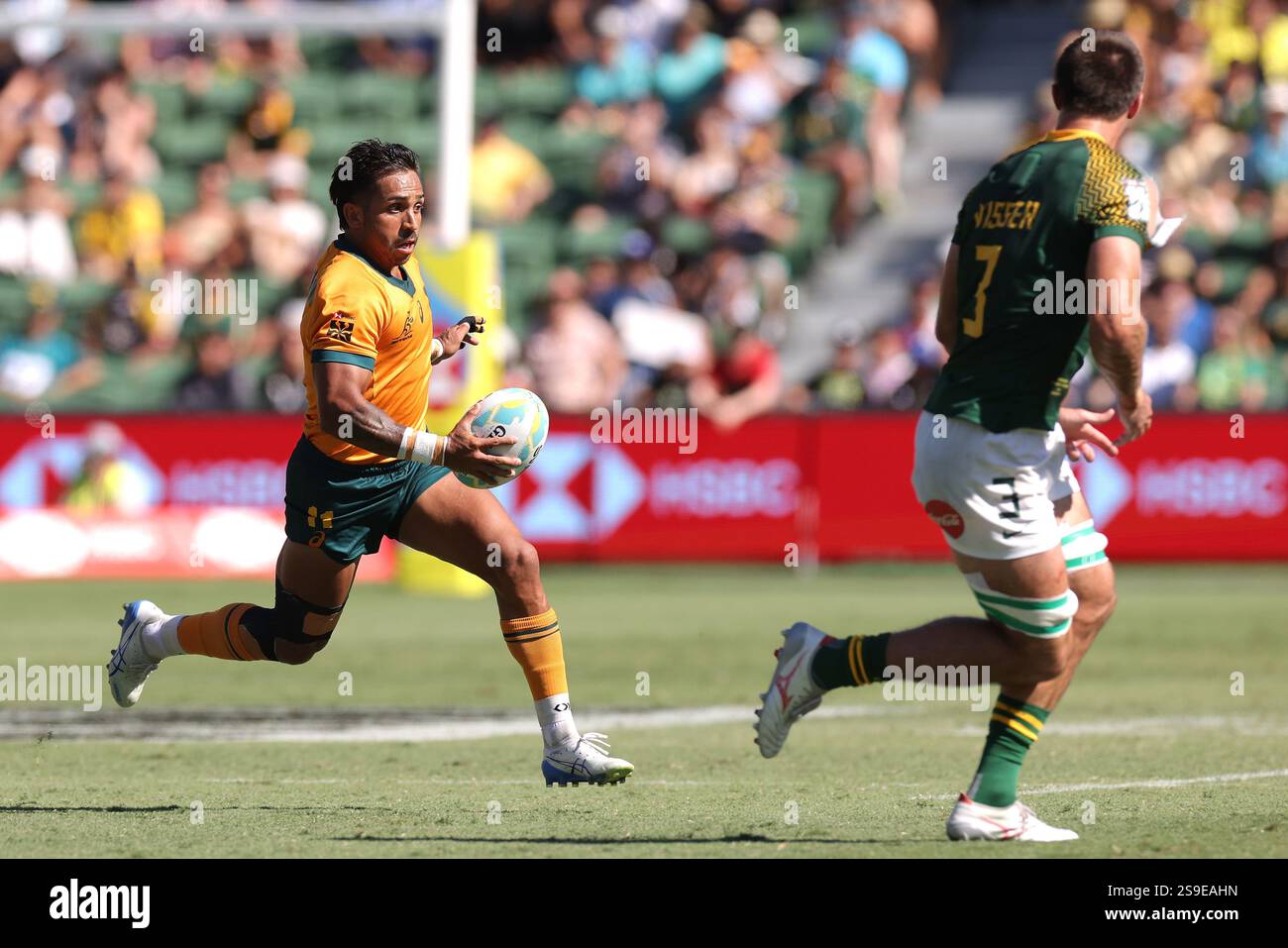 Perth, Australia. 26th Jan, 2025. Maurice Longbottom of Australia runs ...