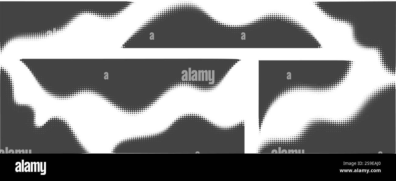 Dotted corners. Noise vector gradient fade effect. Halftone grunge ...