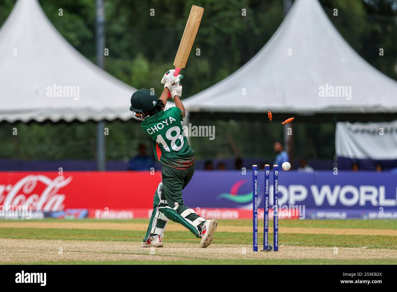 KUALA LUMPUR, - JANUARY 26: Fahomida Choya of Bangladesh bowl out by ...
