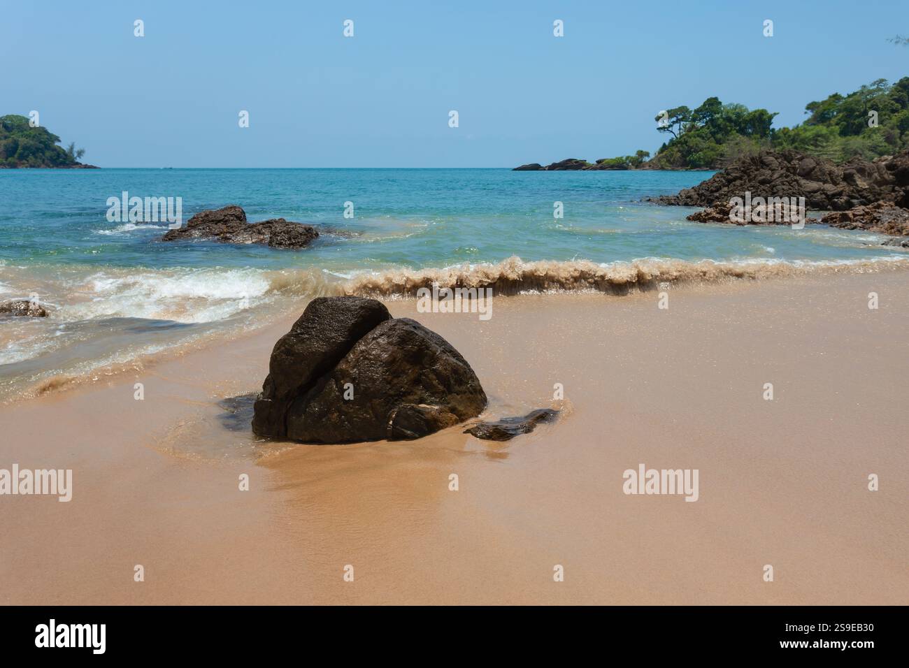 The beauty and tranquility on the beach of Koh Phra Thong, the largest island in Phang Nga ...