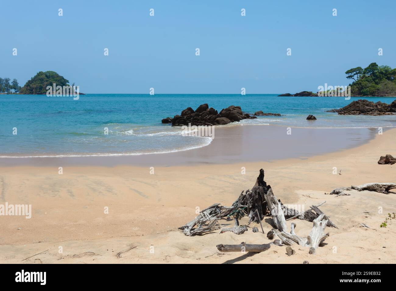 The beauty and tranquility on the beach of Koh Phra Thong, the largest island in Phang Nga ...