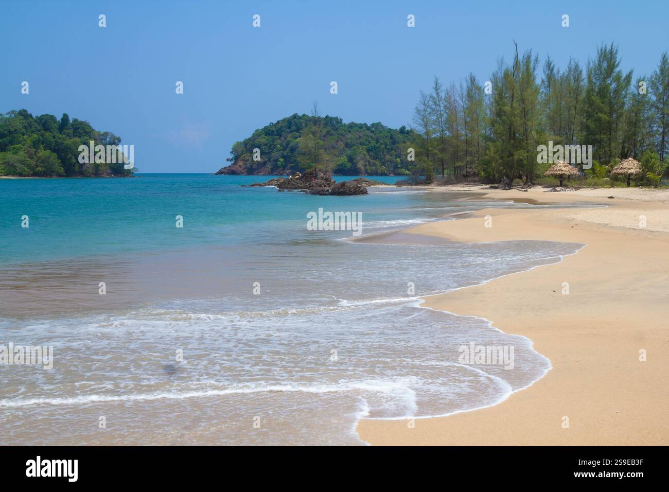 The beauty and tranquility on the beach of Koh Phra Thong, the largest island in Phang Nga ...