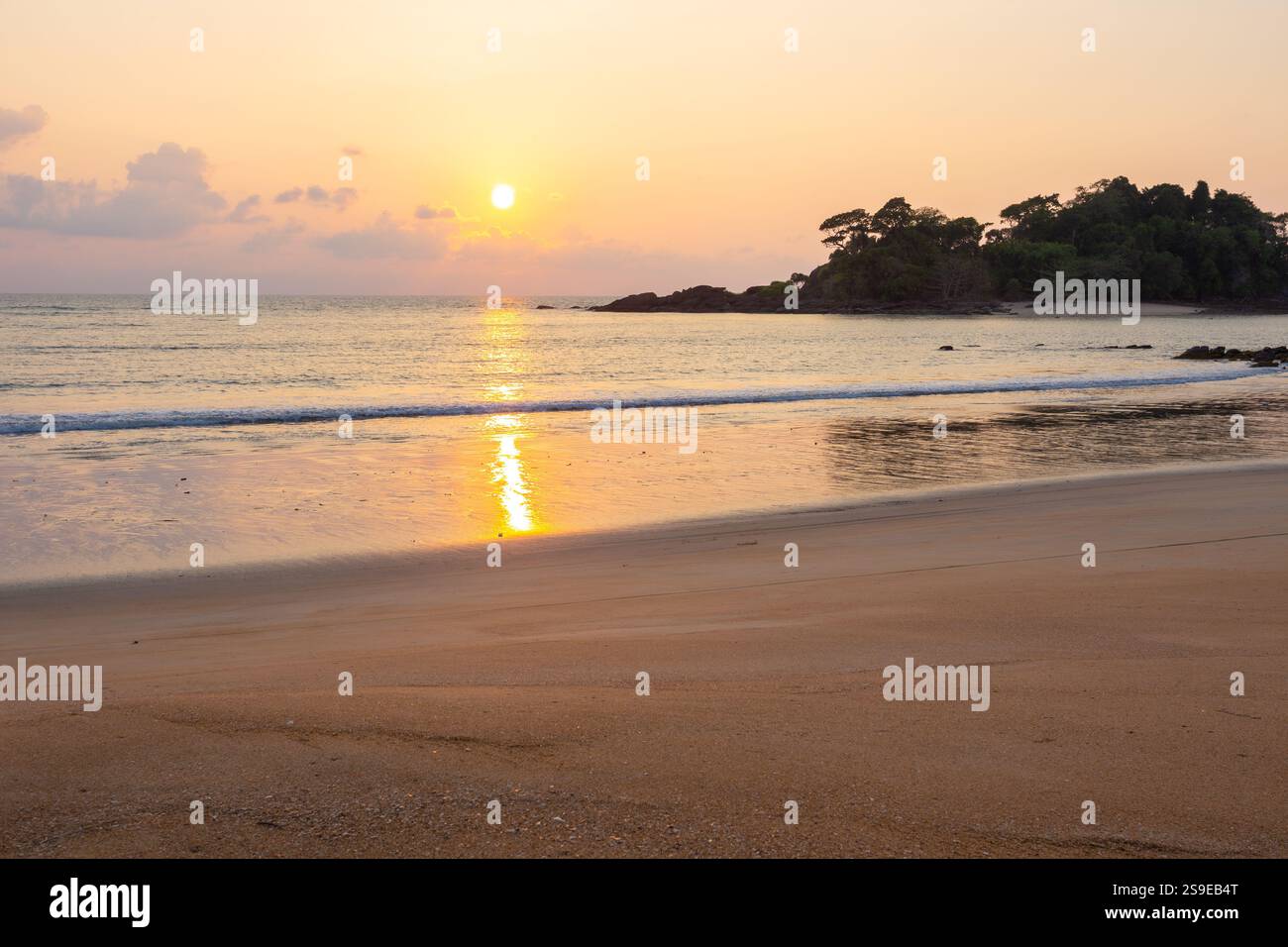The beauty and tranquility on the beach of Koh Phra Thong, the largest island in Phang Nga ...