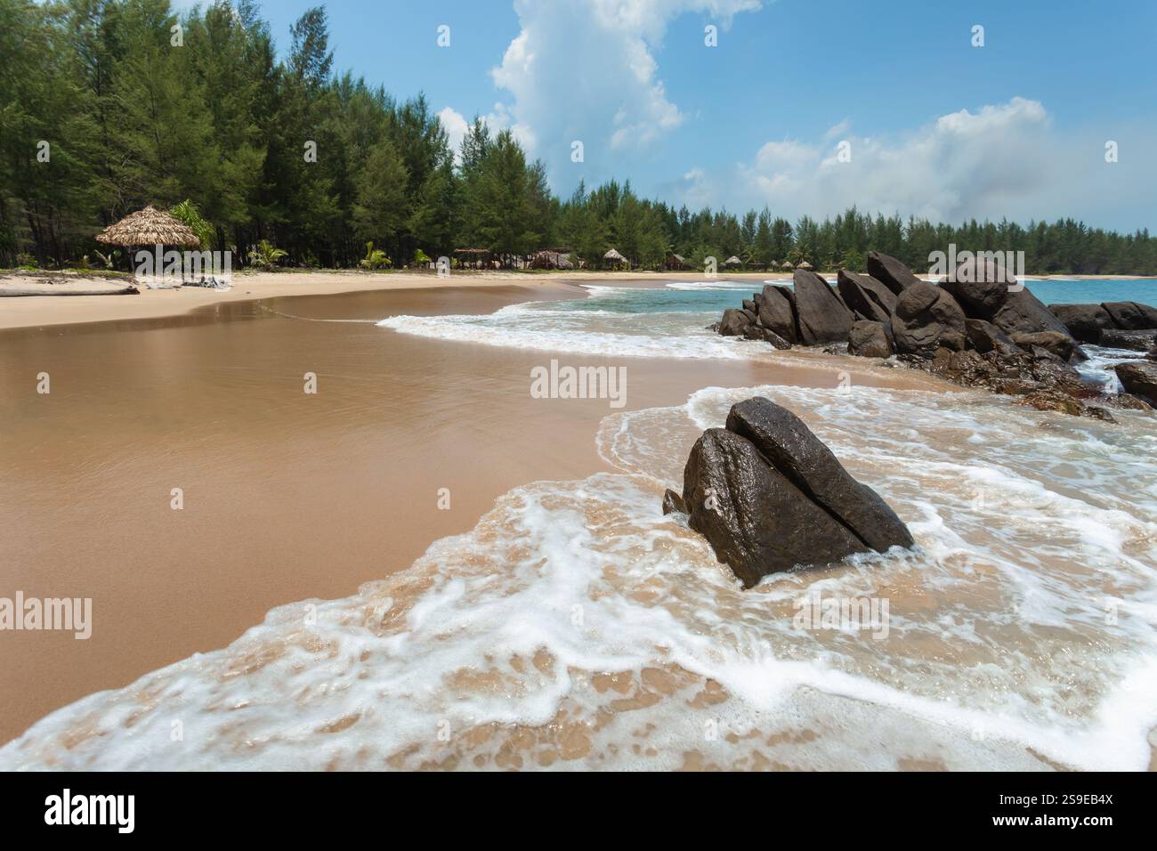 The beauty and tranquility on the beach of Koh Phra Thong, the largest island in Phang Nga ...