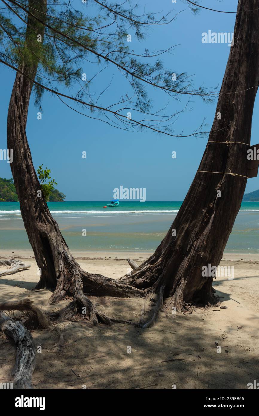 The beauty and tranquility on the beach of Koh Phra Thong, the largest island in Phang Nga ...