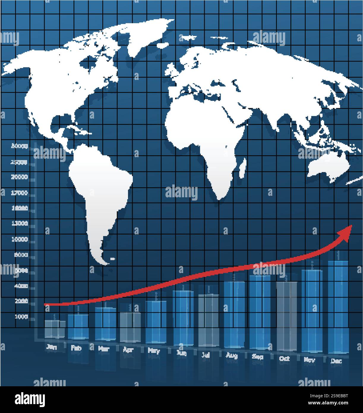 Strategic background with a paper map of the world. business template ...
