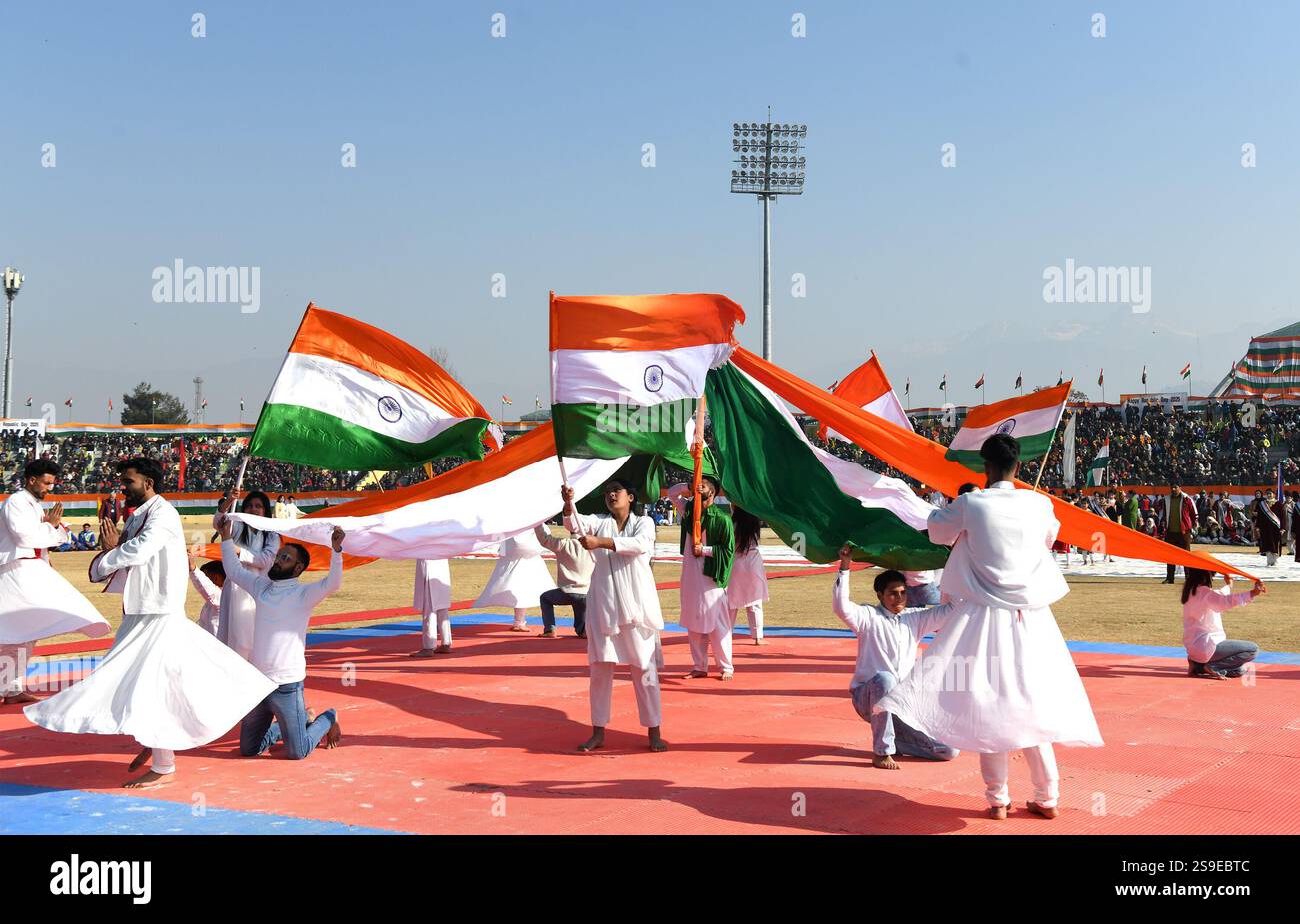 January 26, 2025, Srinagar, Jammu And Kashmir, India: Artists perform ...