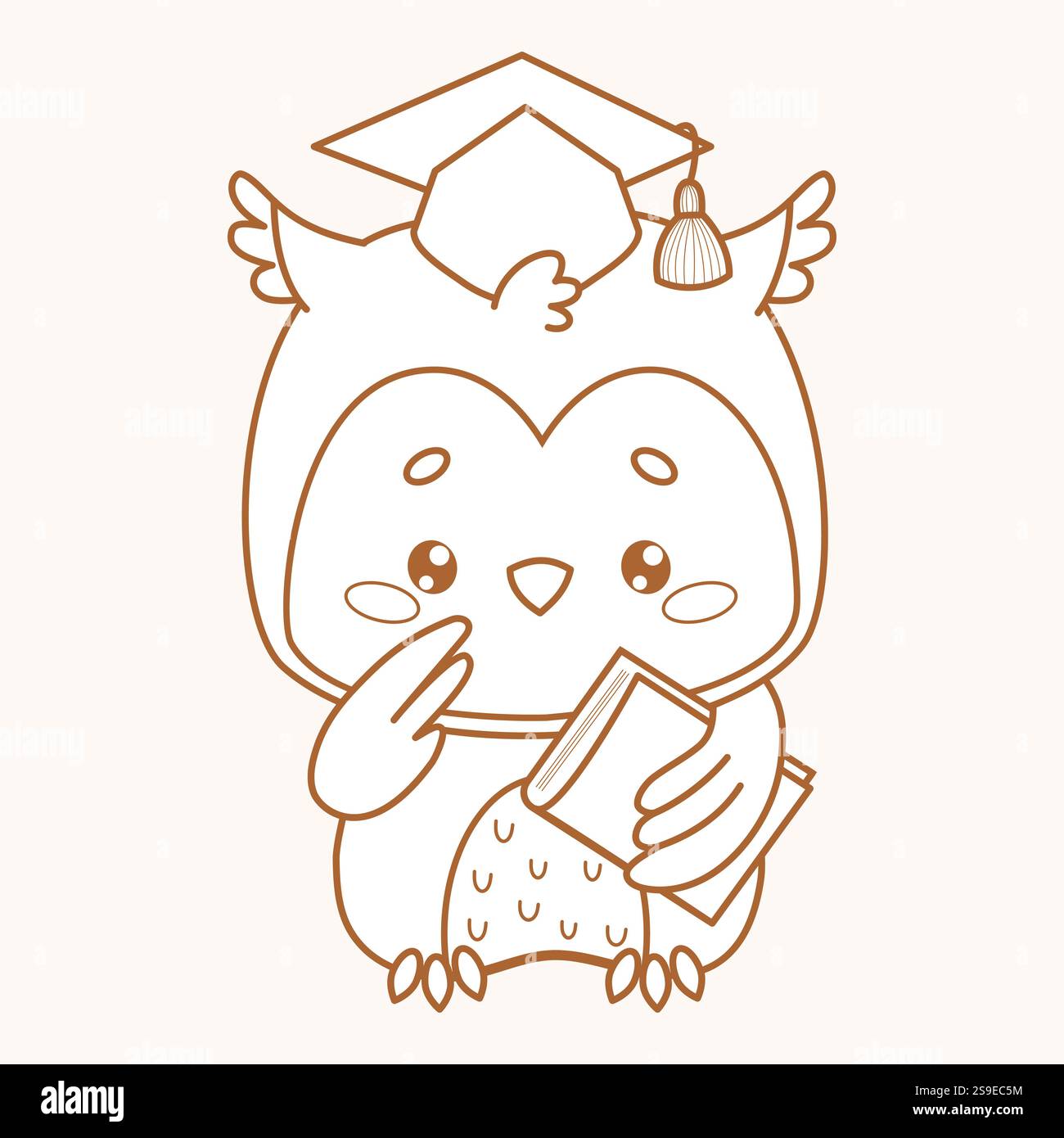 Owl Graduation Coloring Page