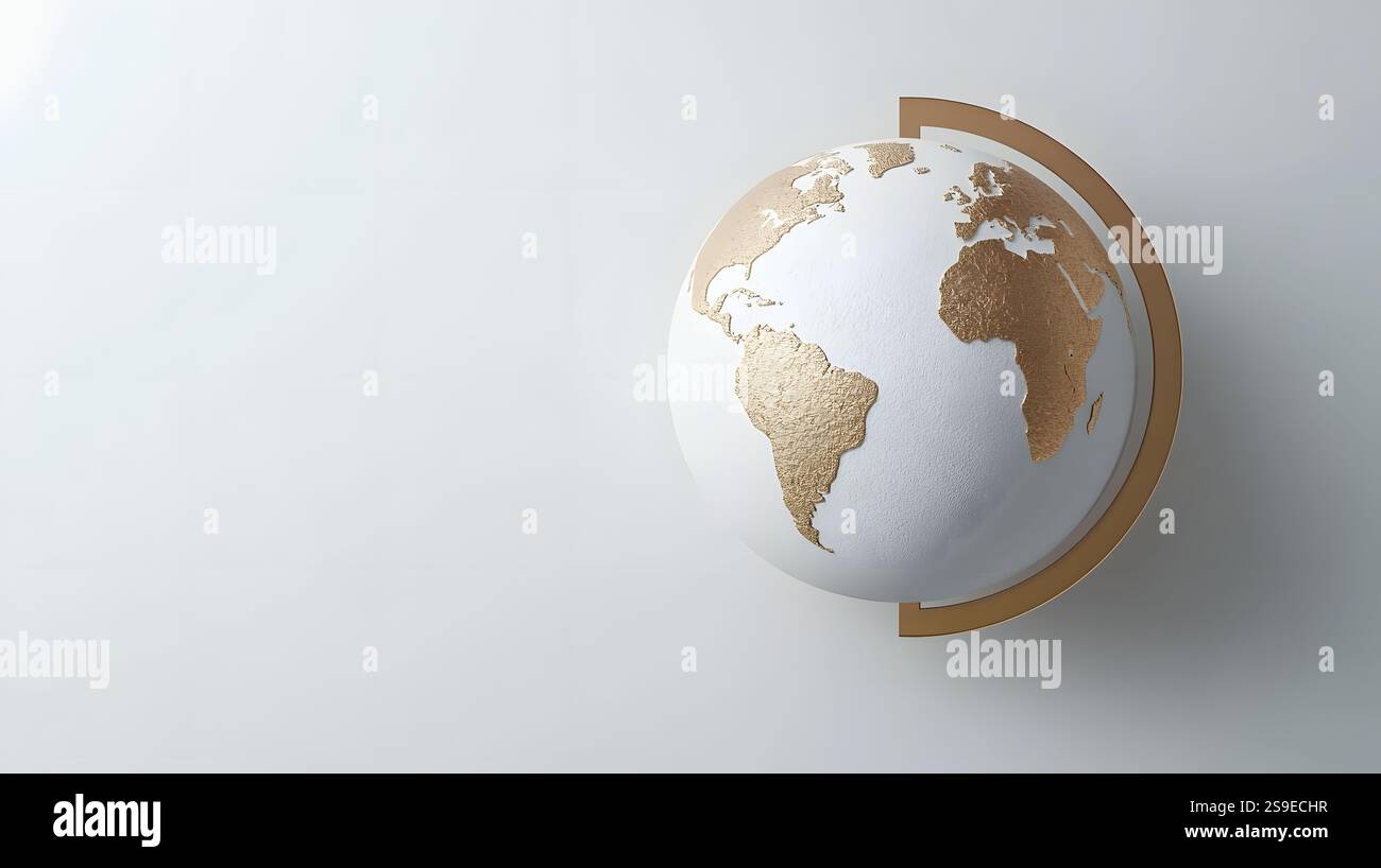 Stylized 3d Globe Icon With Smooth Textures And Clean White Background Representing Global