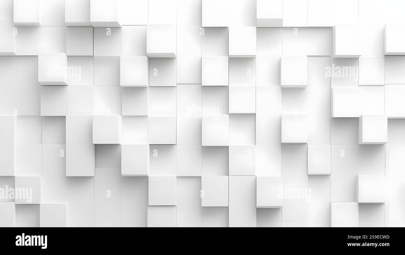 Floating Geometric Cubes Suspended in a Seamless White Gradient ...