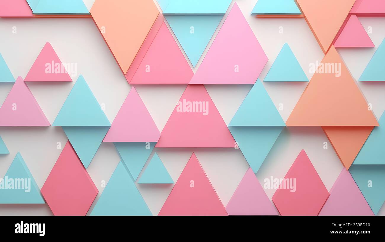 Layered pastel-colored triangles overlapping and creating a dynamic ...