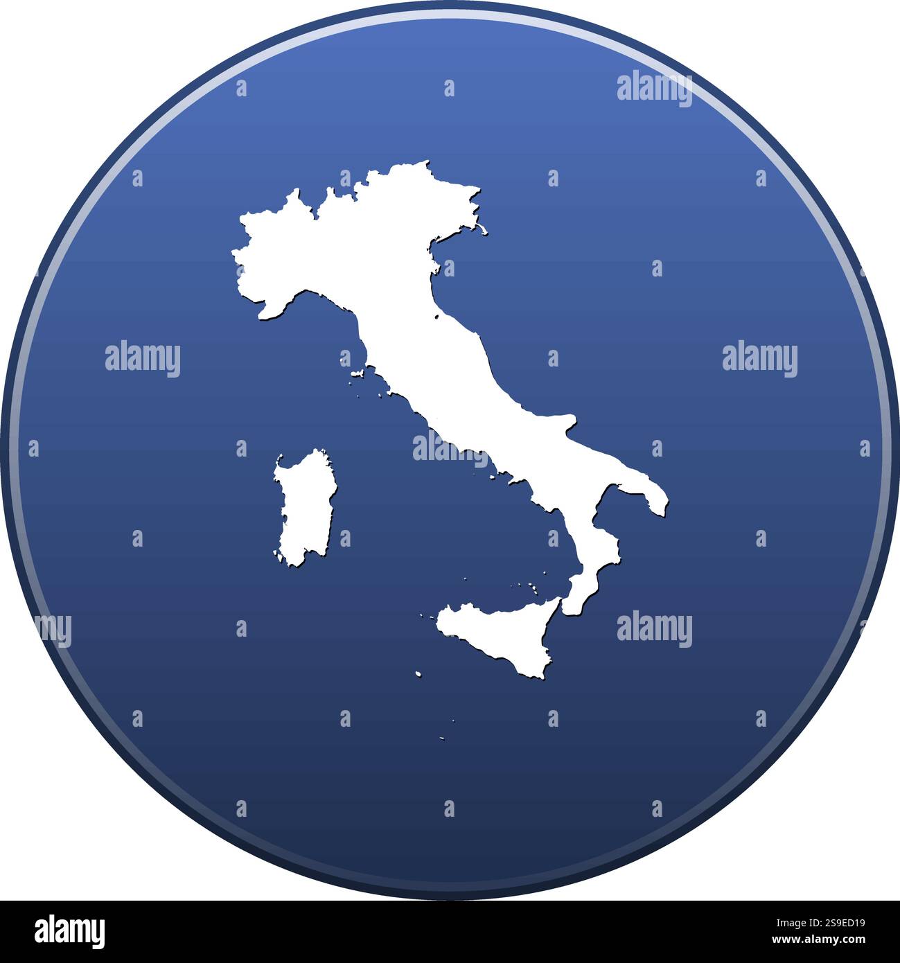 Simple blue map italy Cut Out Stock Images & Pictures - Alamy
