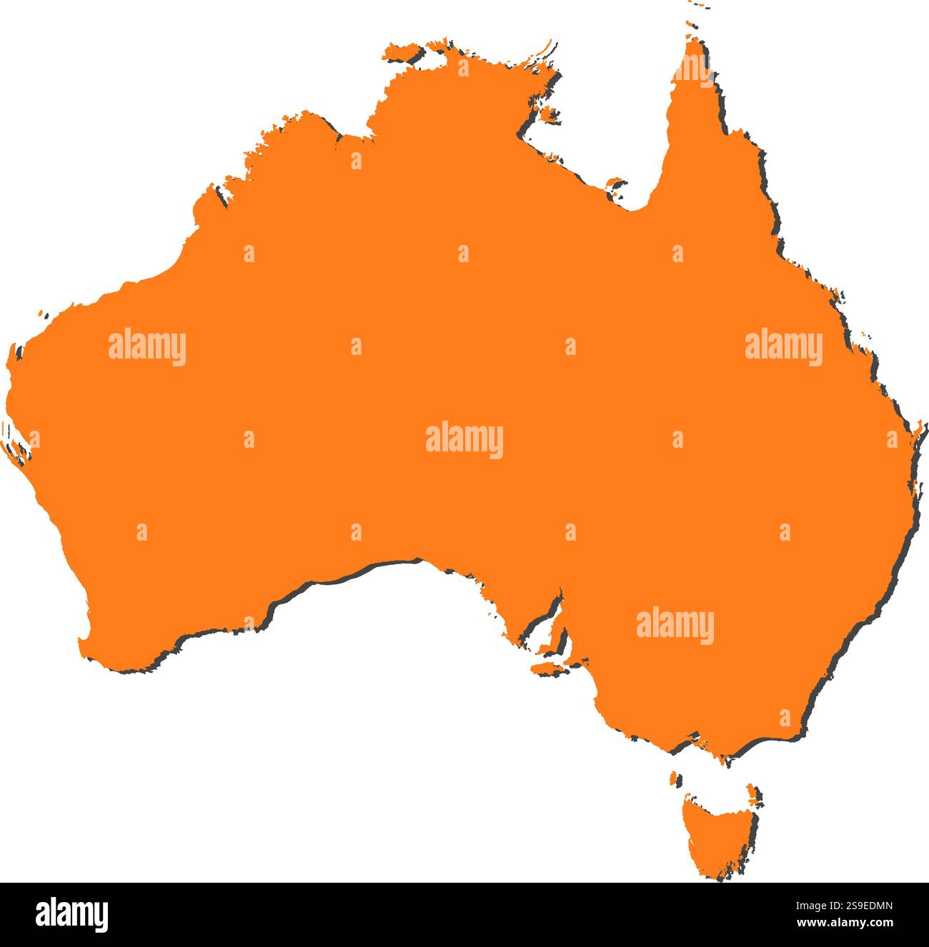 Map of Australia, filled in orange Stock Vector Image & Art - Alamy