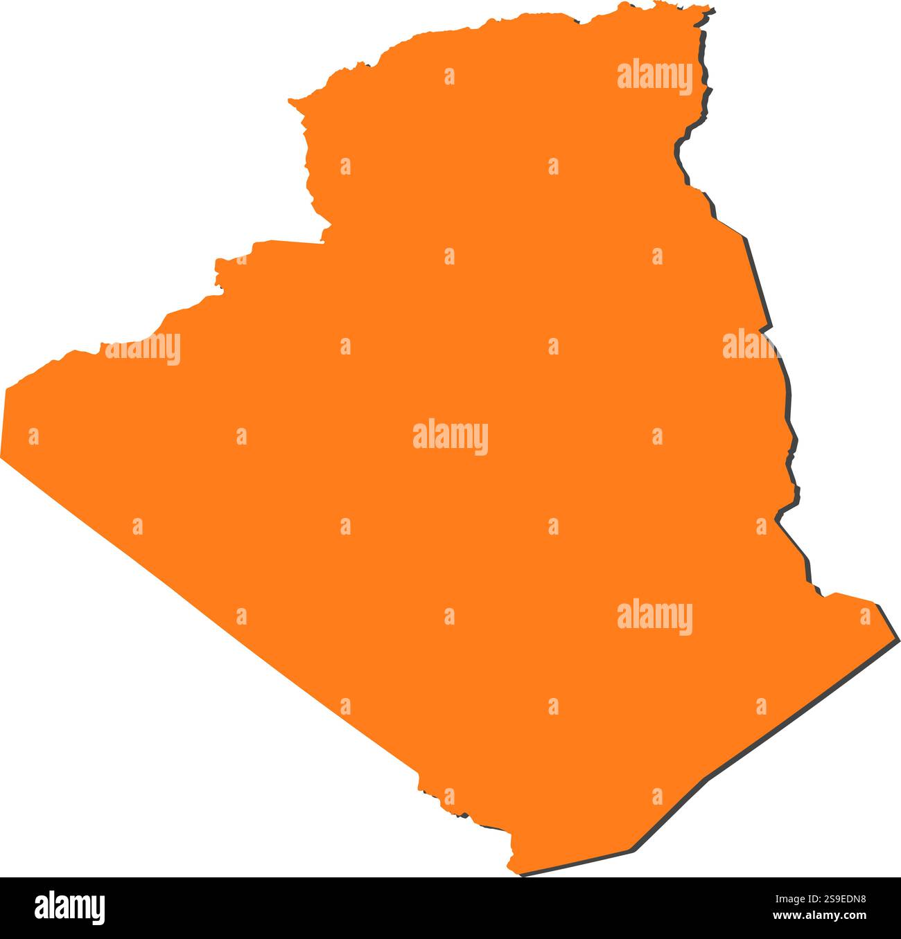Algeria simple map outline hi-res stock photography and images - Alamy