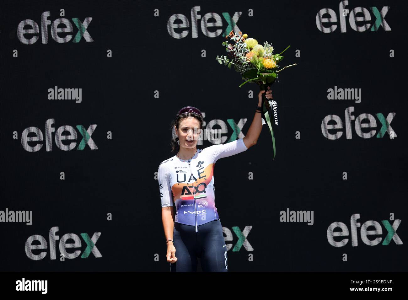EFEX QUEEN OF THE MOUNTAIN Winner GRETA MARTURANO (UAE TEAM ADQ) on the ...
