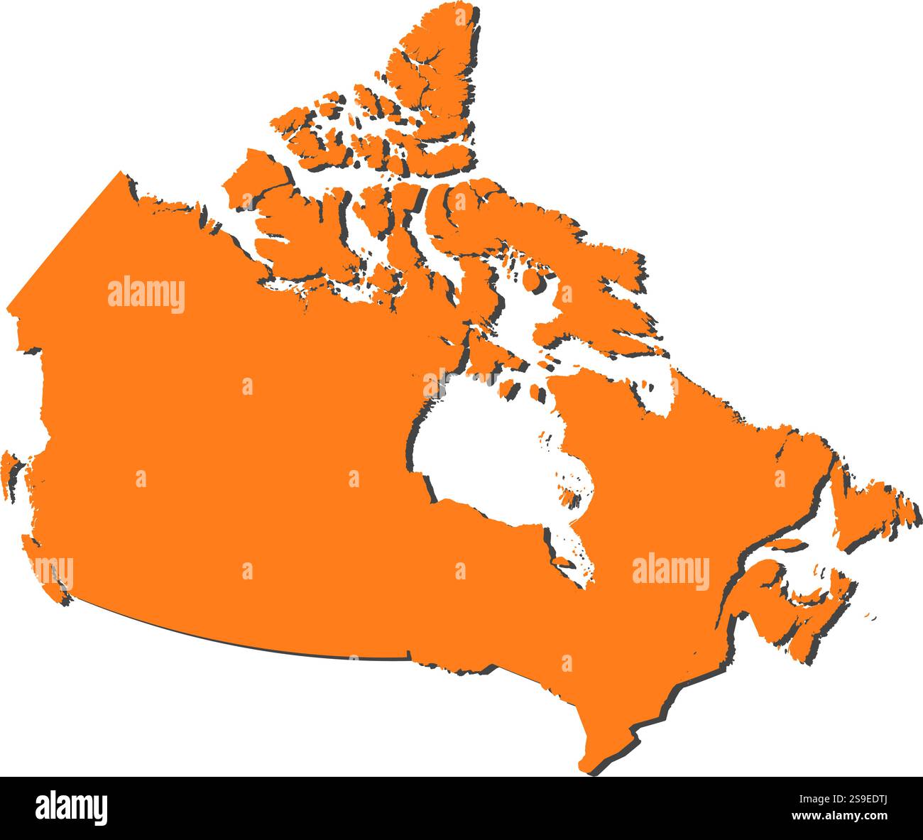 Map of Canada, filled in orange Stock Vector Image & Art - Alamy
