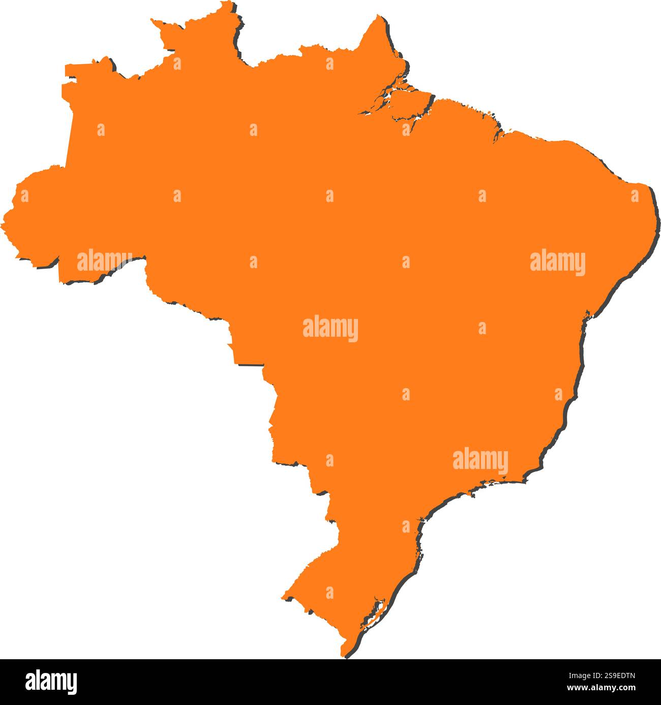 Map of Brazil, filled in orange Stock Vector Image & Art - Alamy
