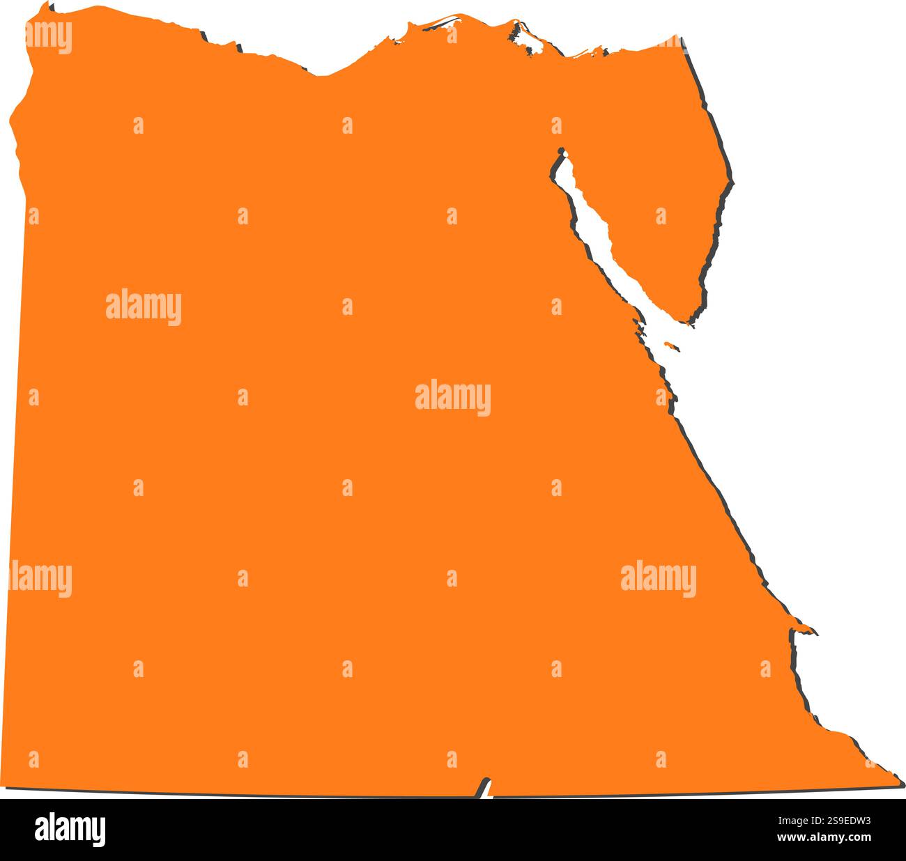 Map of Egypt, filled in orange Stock Vector Image & Art - Alamy