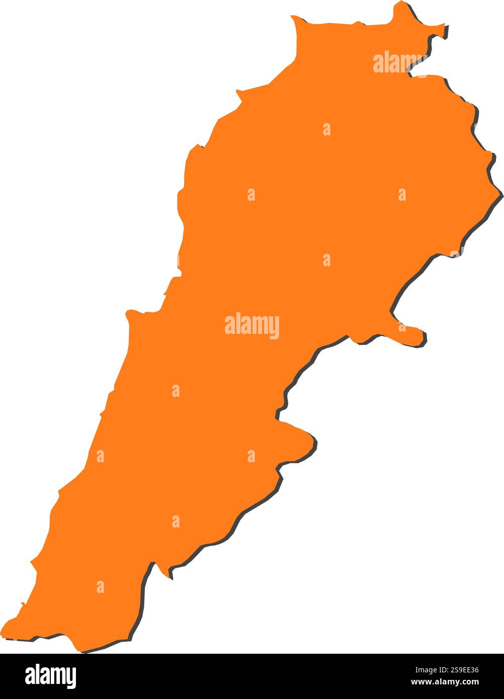 Map of Lebanon, filled in orange Stock Vector Image & Art - Alamy