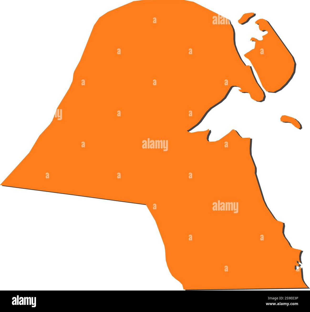 Map of Kuwait, filled in orange Stock Vector Image & Art - Alamy
