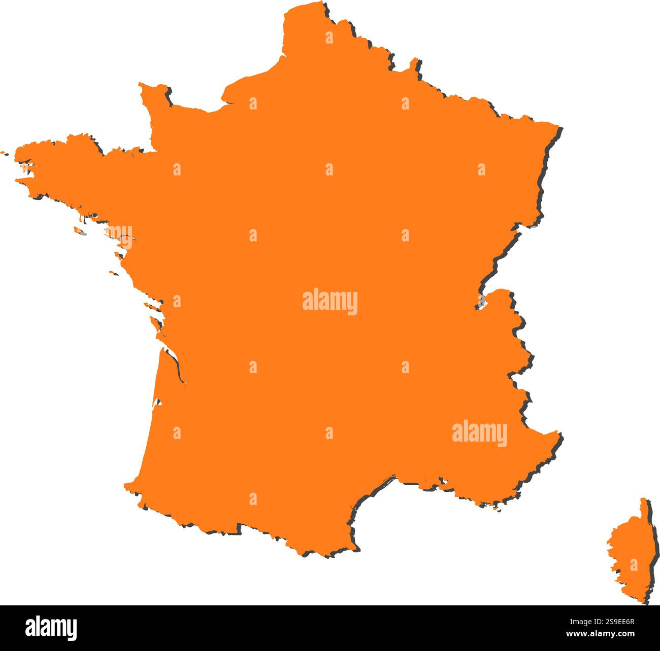 Map of France, filled in orange Stock Vector Image & Art - Alamy