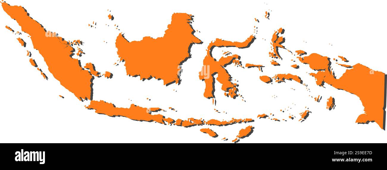 Map of Indonesia, filled in orange Stock Vector Image & Art - Alamy