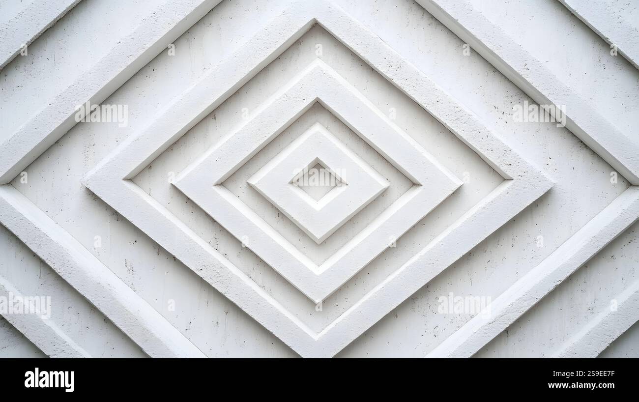 Symmetrical diamond shapes with layered depth and a textured white ...