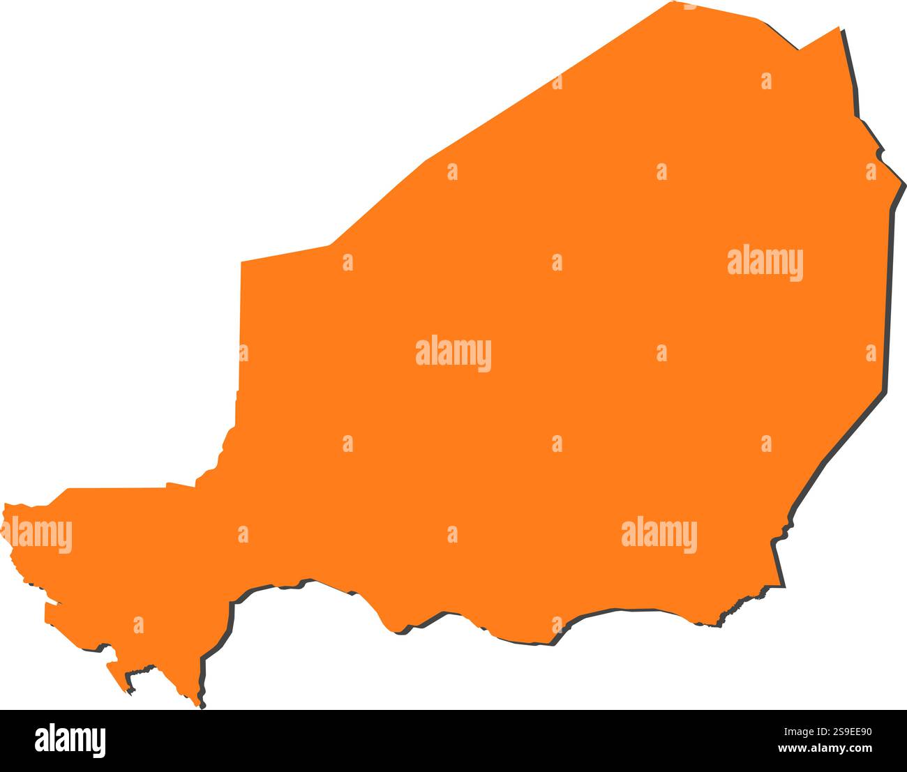 Map of Niger, filled in orange Stock Vector Image & Art - Alamy