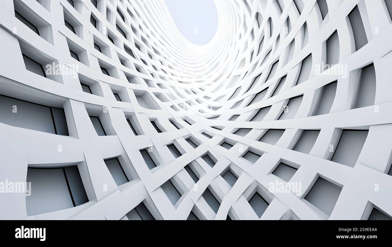 Visually captivating 3D showcasing a flowing,wavy grid pattern with ...