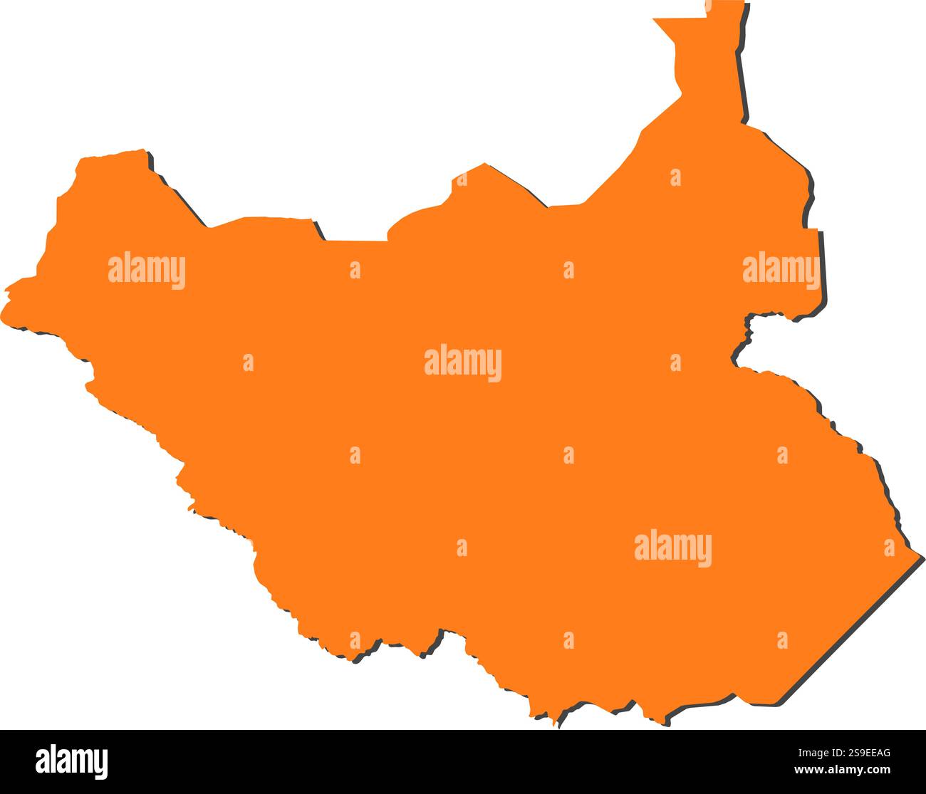 Map of South Sudan, filled in orange Stock Vector Image & Art - Alamy