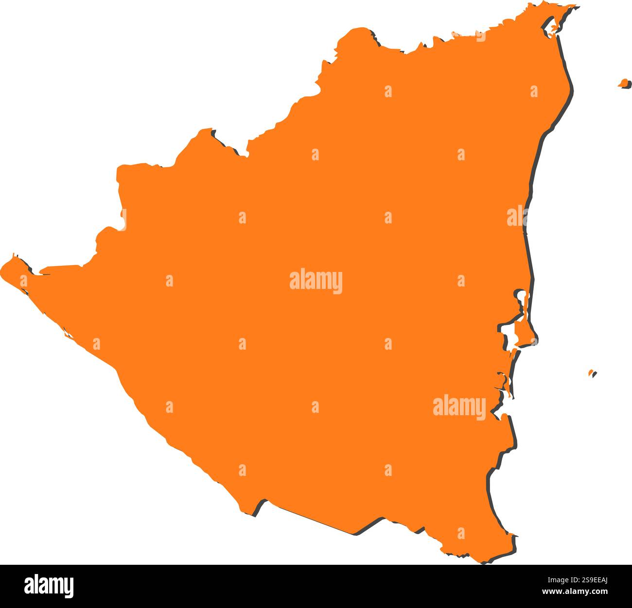 Outline simple map nicaragua hi-res stock photography and images - Alamy
