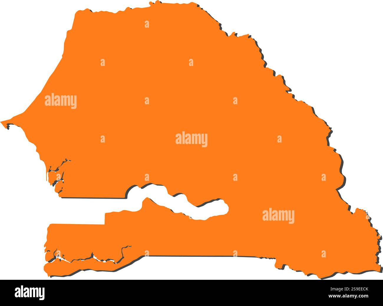 3d map senegal republic hi-res stock photography and images - Alamy