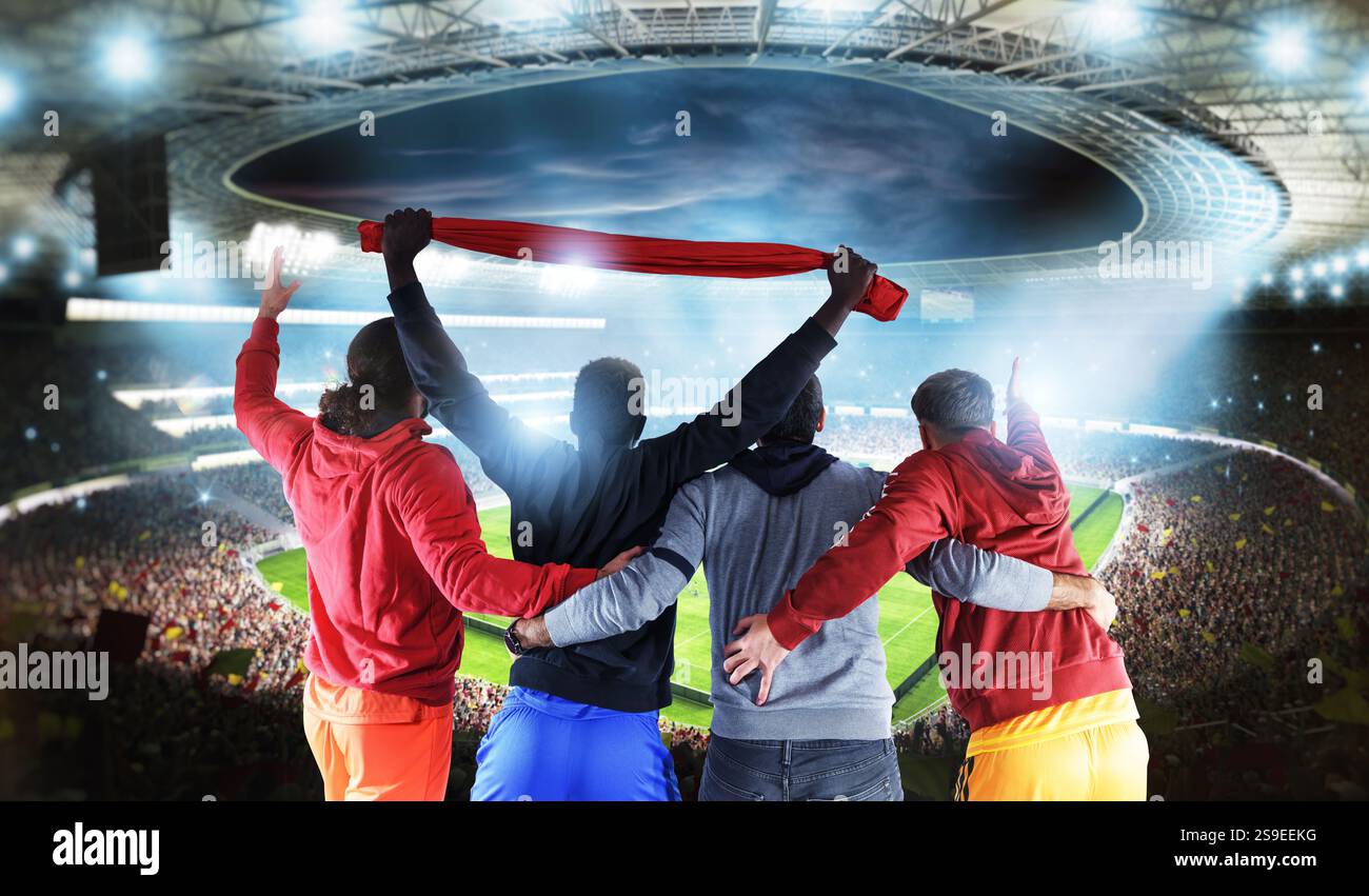 Football fans cheering stadium hi-res stock photography and images - Alamy