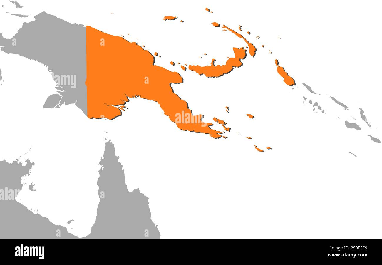 Map of Papua New Guinea and nearby countries, Papua New Guinea is ...