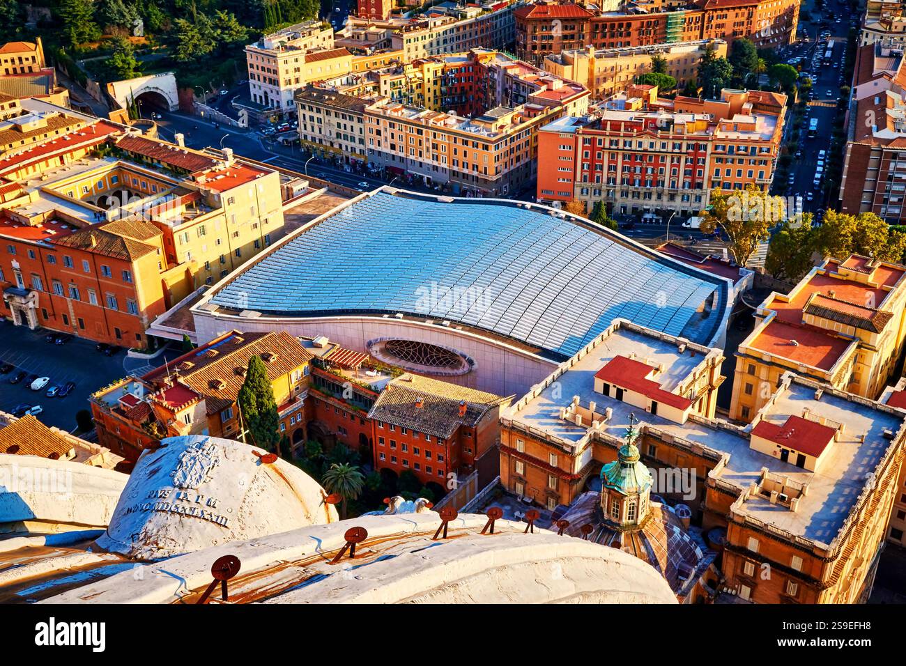 Pope Paul VI Audience Hall, viewed from the dome of St. Peter's ...