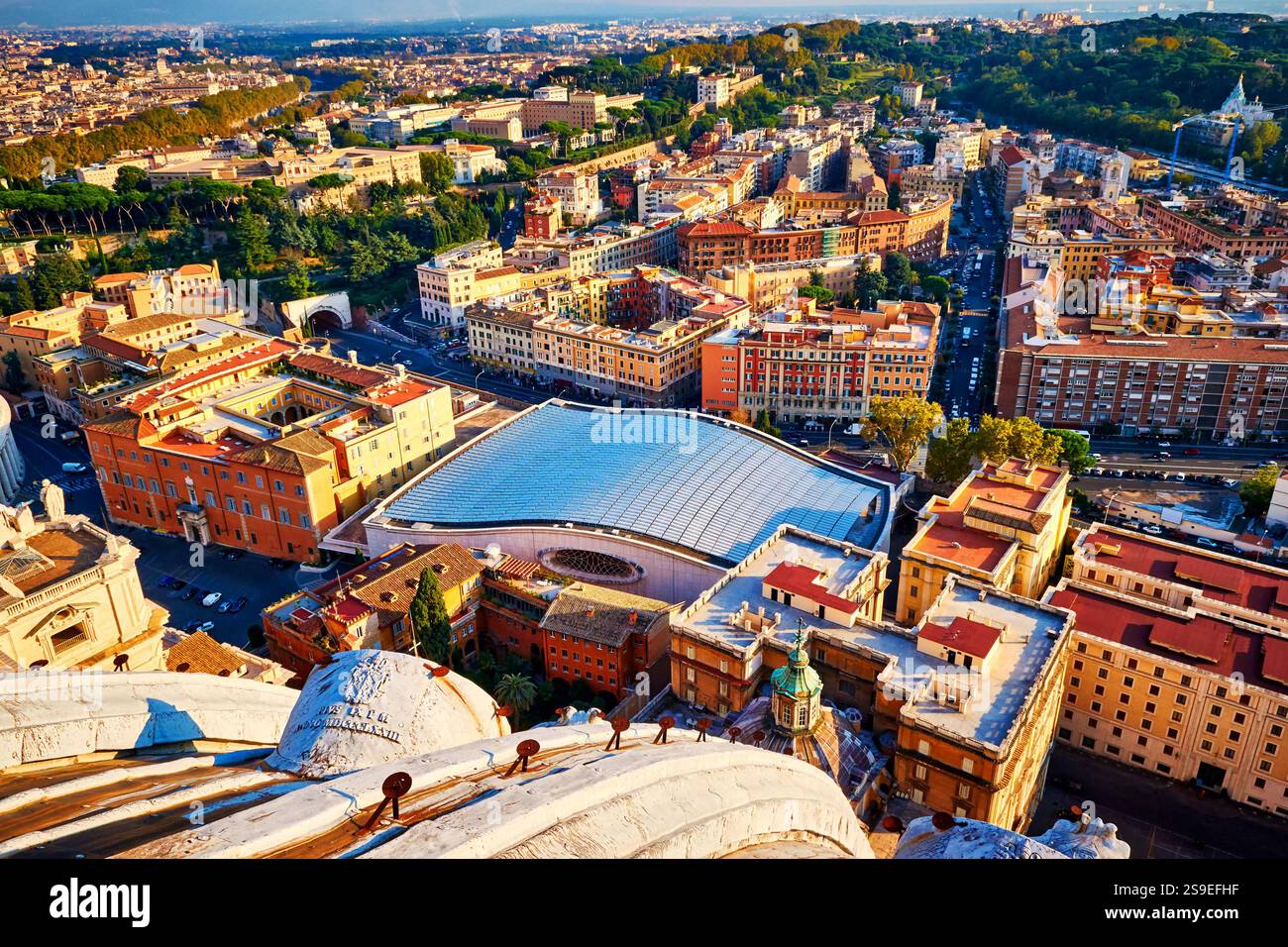 Pope Paul VI Audience Hall, viewed from the dome of St. Peter's ...