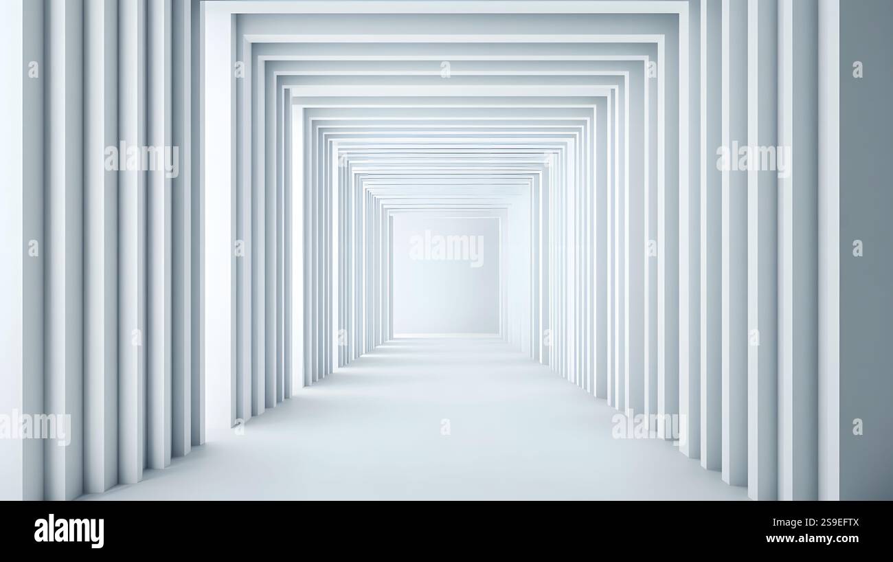 Interlocking geometric shapes create a minimalist architectural ...