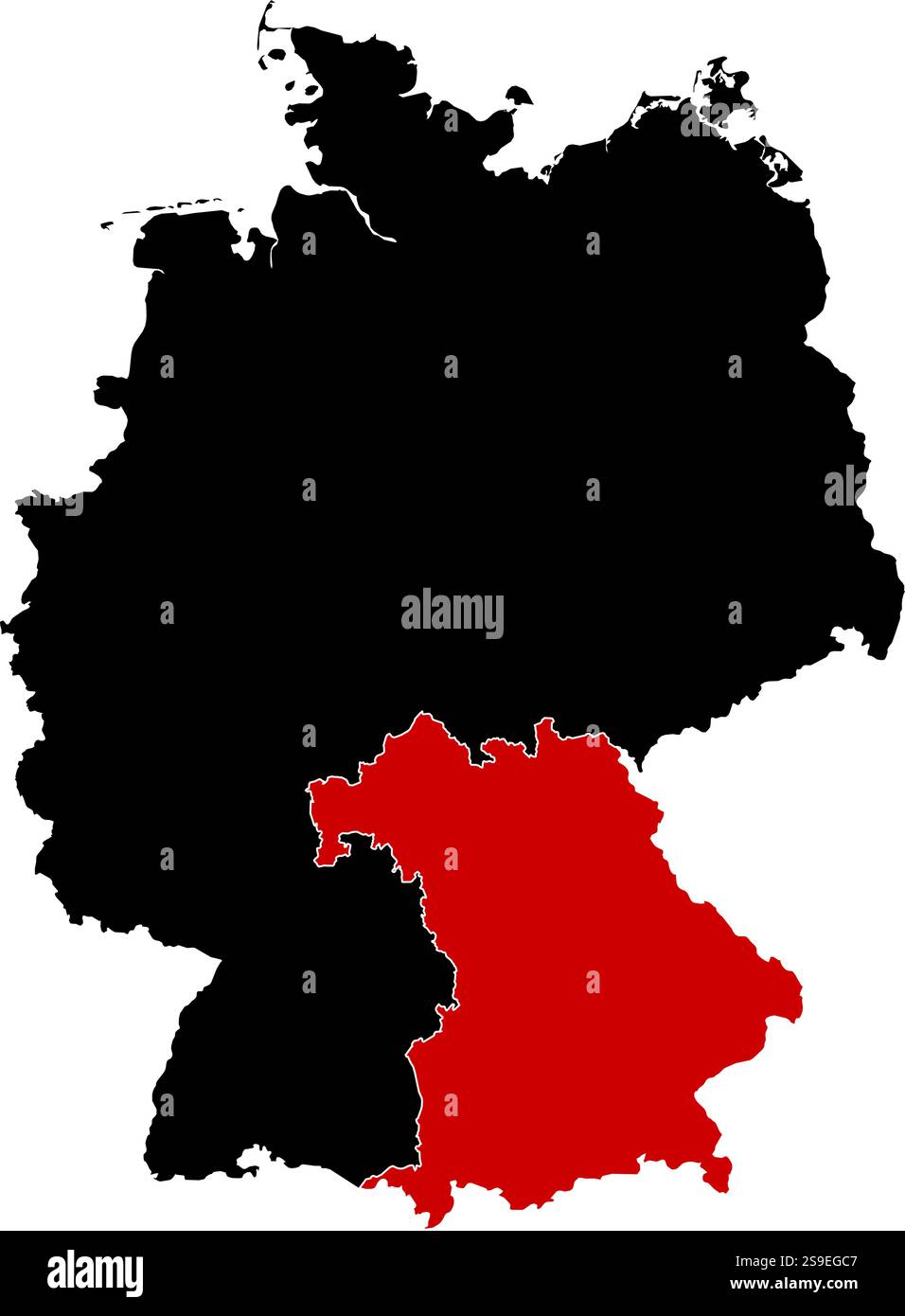 Map of Germany in black, Bavaria is highlighted in red Stock Vector Image & Art - Alamy