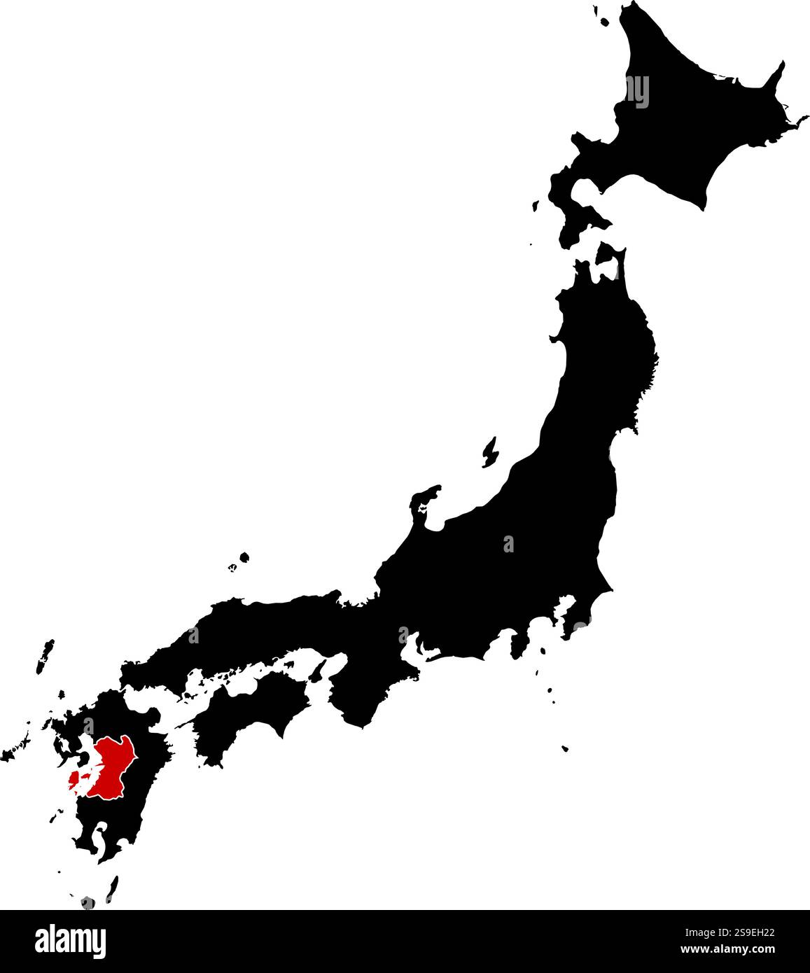 Kumamoto outline map hi-res stock photography and images - Alamy
