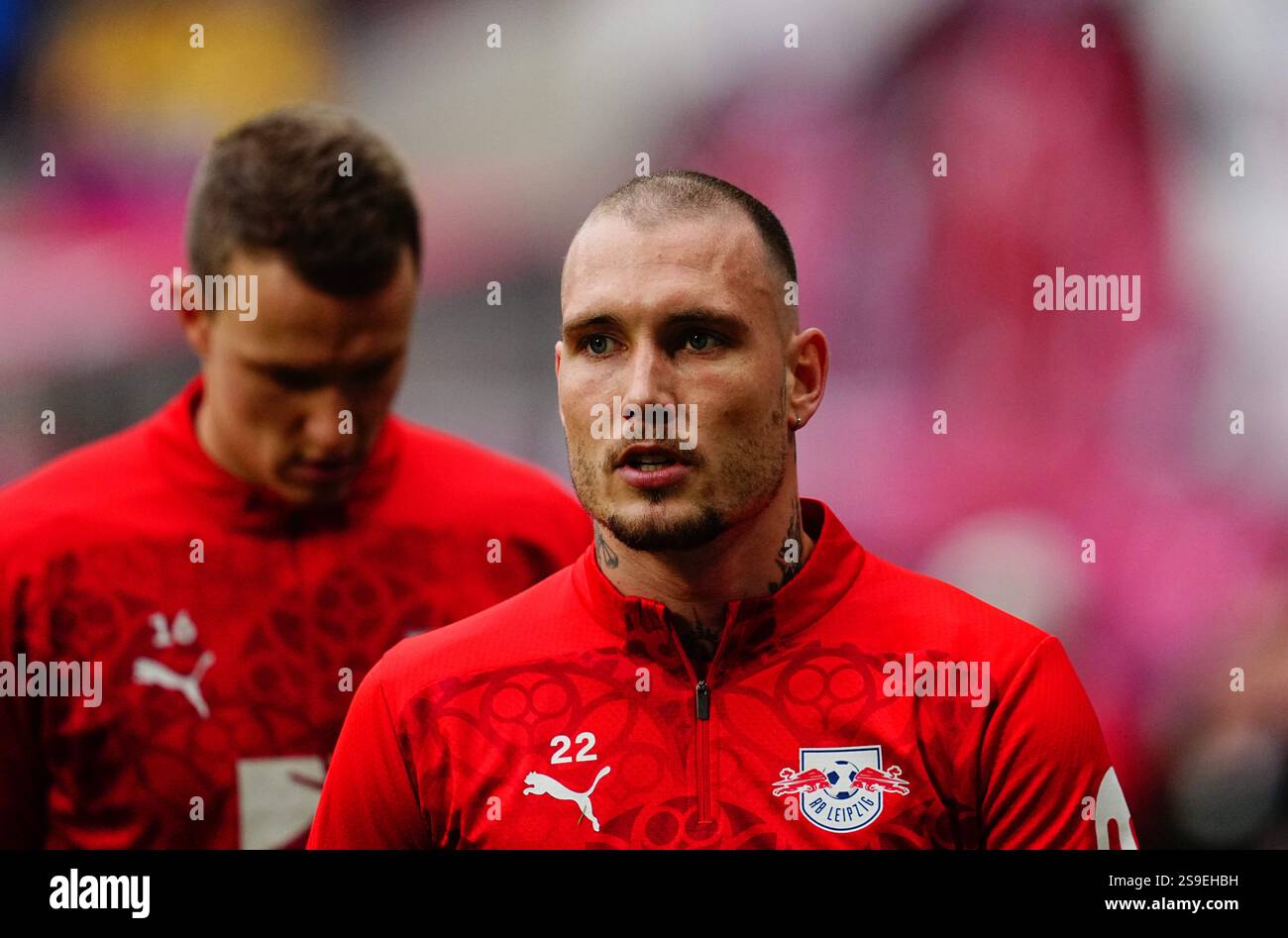 January 25 2025: David Raum (RB Leipzig) looks on during a 1 ...