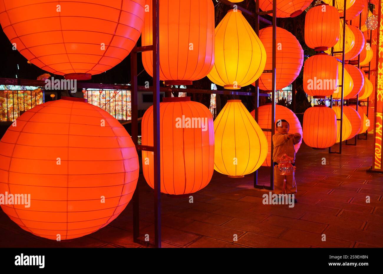 Splendid lanterns are lit up at Daguan Park in Kunming City, southwest ...
