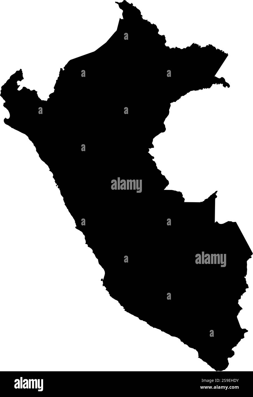 Map of Peru in black Stock Vector Image & Art - Alamy