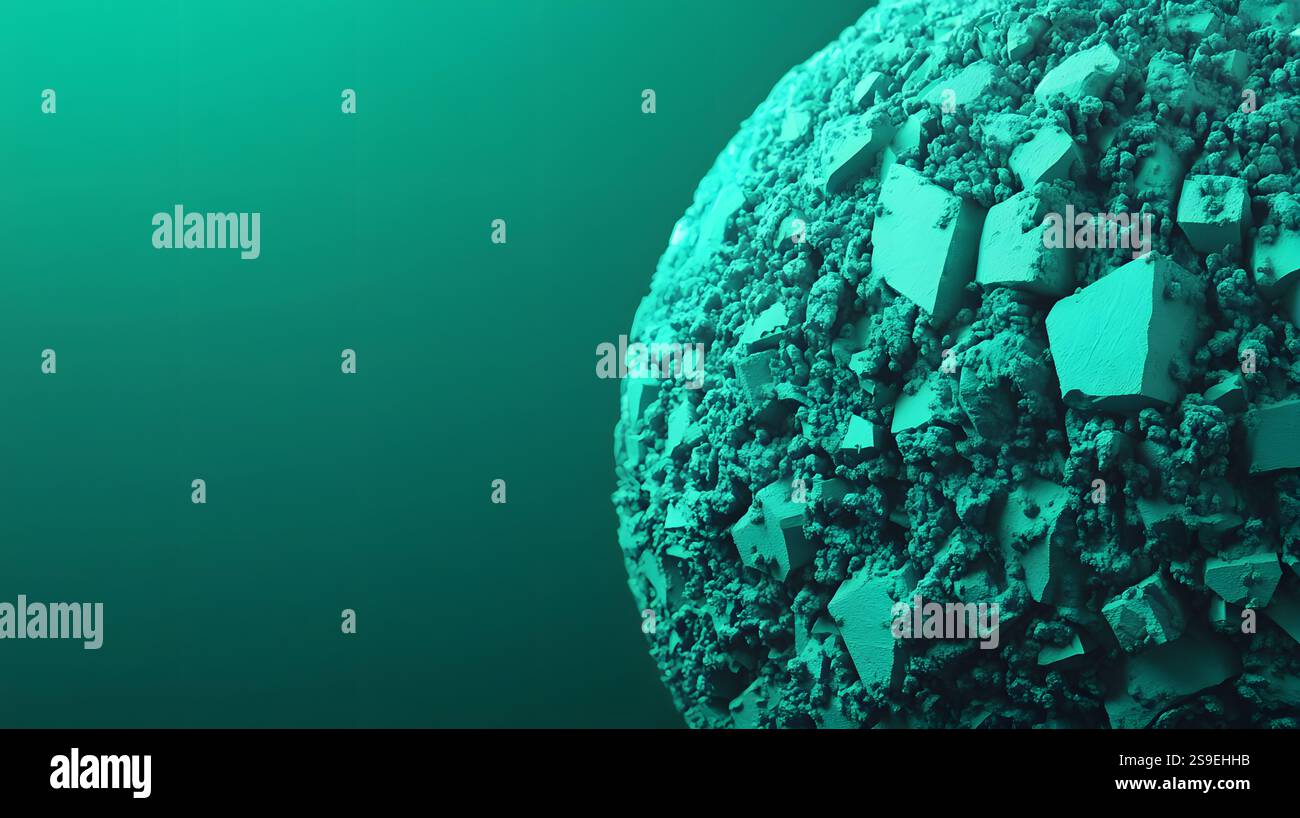 Serene and Simplistic 3D of a Glowing Green Planet Earth with Soft ...